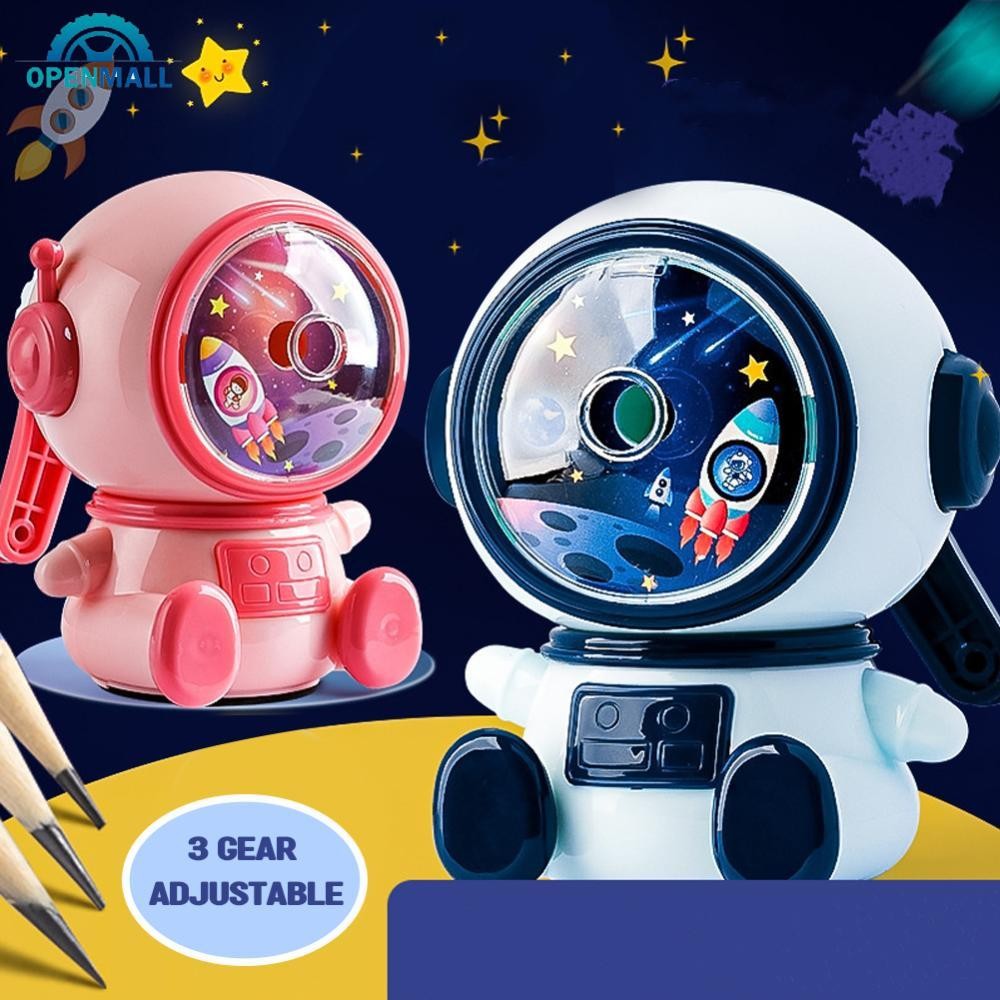 OPENMALL 3 Gear Adjustable Spaceman Pencil Sharpener Cute Cartoon Hand ...