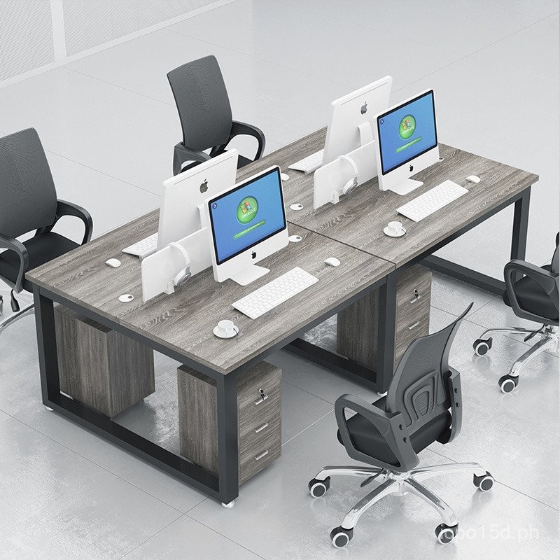 Office Desk Four-Seat Simple Staff Office Computer Table and Chair ...