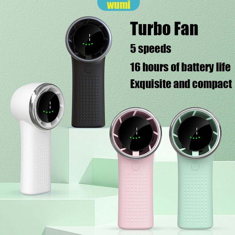 WUMI Portable Fan 5000mA Mini Fan Rechargeable High Speed Turbo Fan ...