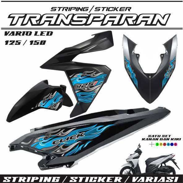 VARIATIONS OF HONDA VARIO MOTORCYCLE TRANSPARENT STRIPING STICKER OLD ...