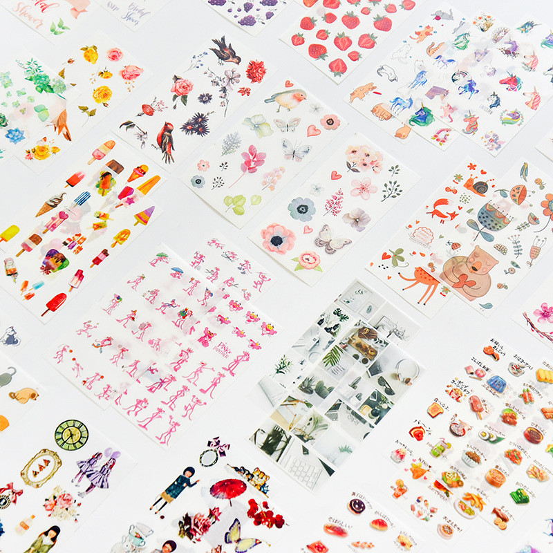 3 Sheets Multiple Styles Vintage Washi Stickers Journal Deco DIY Decals ...