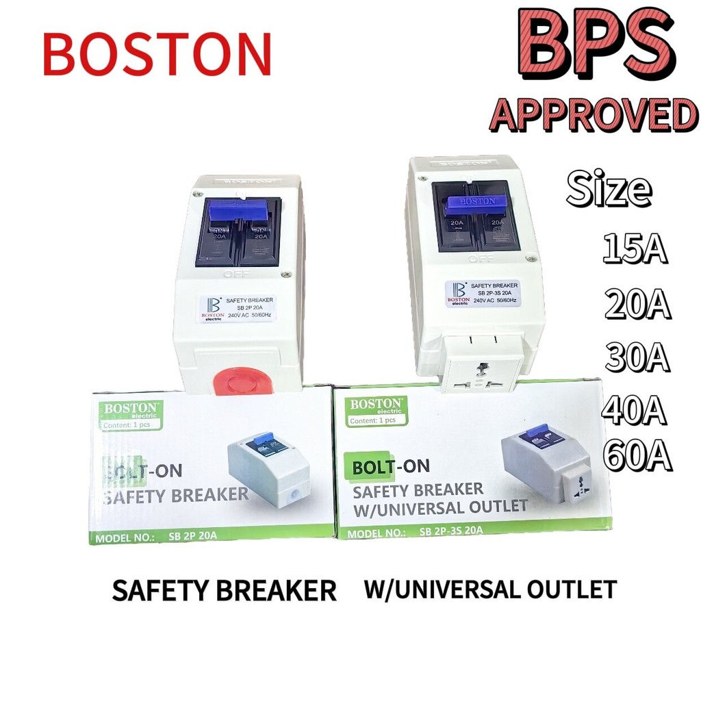 [cod]BOSTON SAFETY BREAKER W/UNIVERSAL OUTLET BOLT-ON SB 2P 240v 15A ...