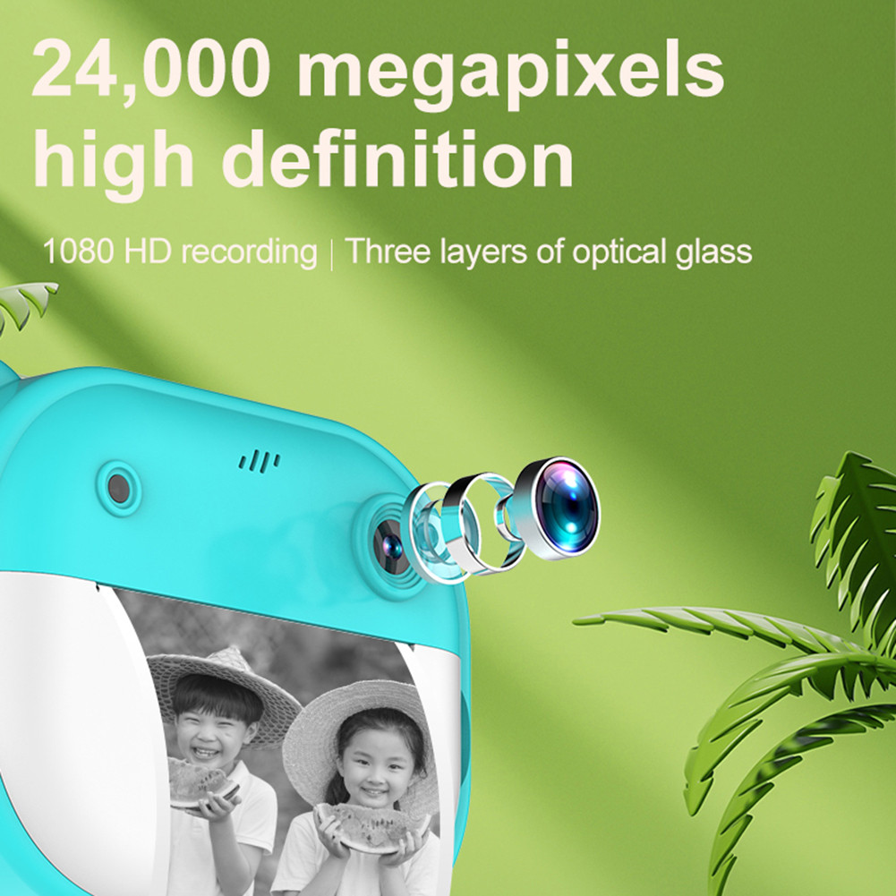 Kids Mini Instant Print Camera 24MP HD 1080P Video Photo Printing ...