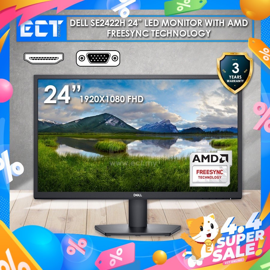 Dell SE2422H 24" Inch FHD 1920x1080 LED Monitor with AMD FreeSync (HDMI ...