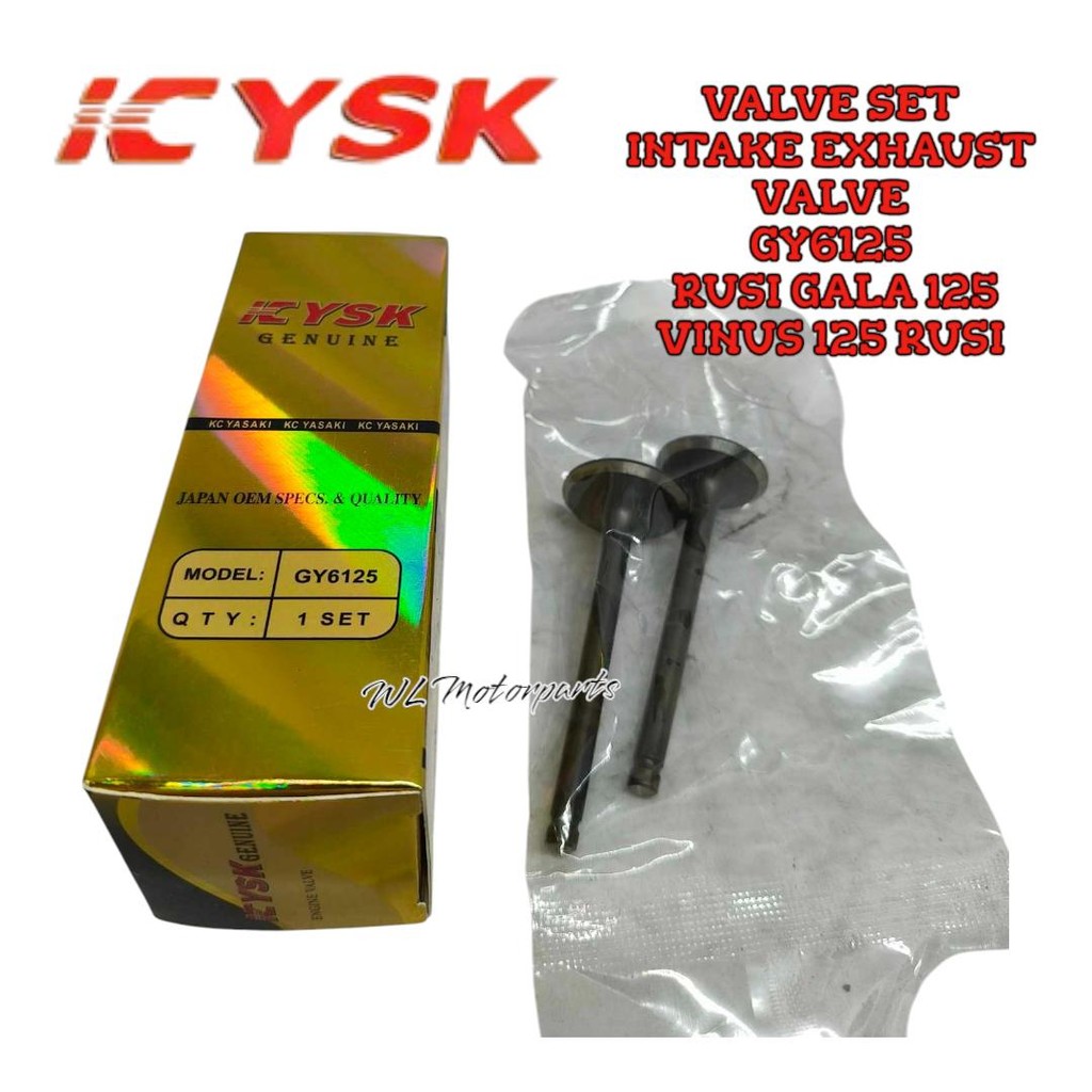 GY6125 / RUSI / GALA 125 / VINUS 125 RUSI VALVE SET (INTAKE/EXHAUST) YSK GENUINE JAPAN QUALITY ...