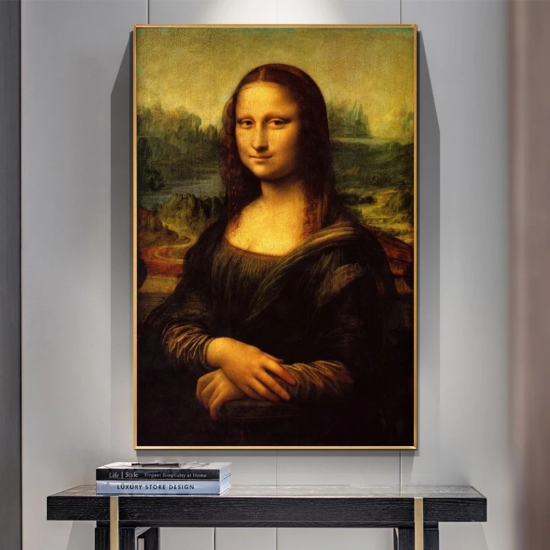 The Mona Lisa Famous Art Canvas Paintings By Leonardo Da Vinci Wall Art ...