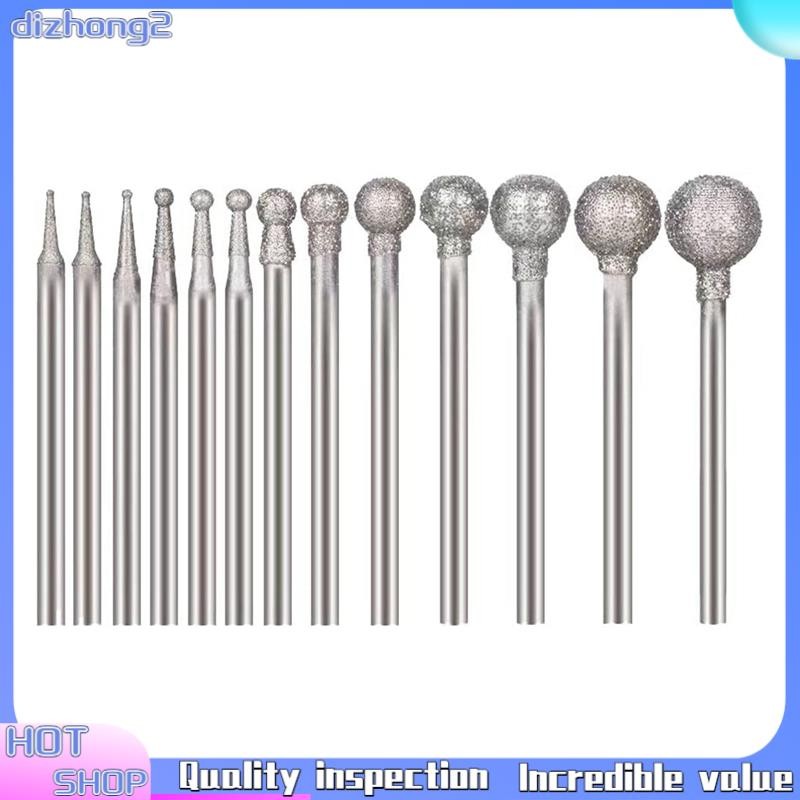[dizhong2]13 Pcs Ball Shape Diamond Burr Diamond Mounted Grinding Burs ...