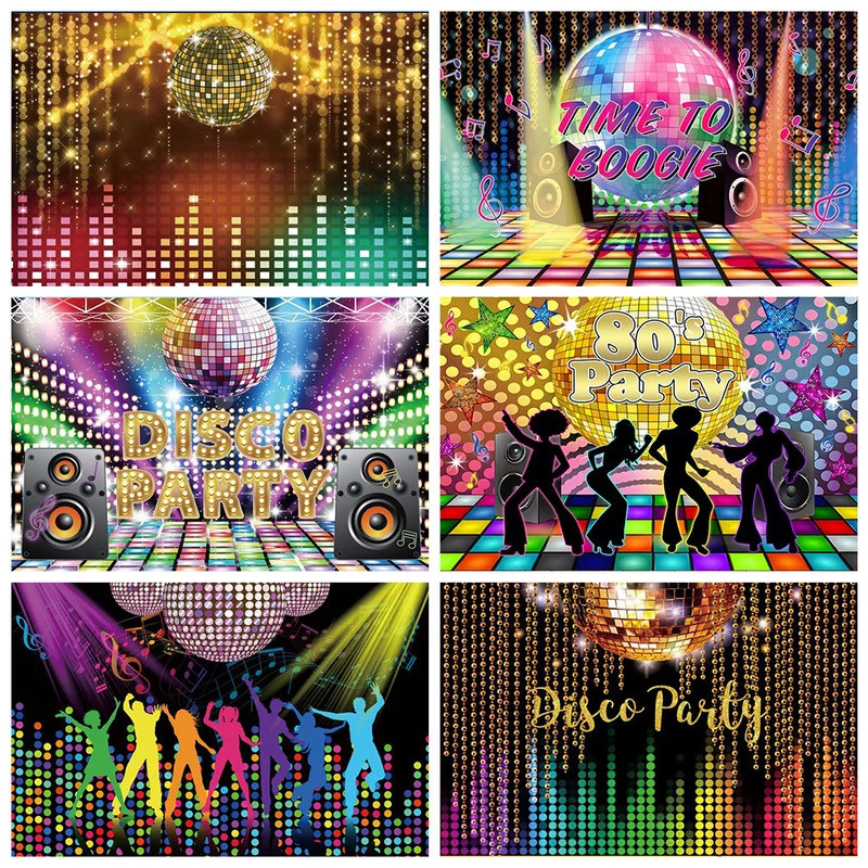 Disco Glitter Party Decoration Background 90s Boogie Music Dance Stage ...