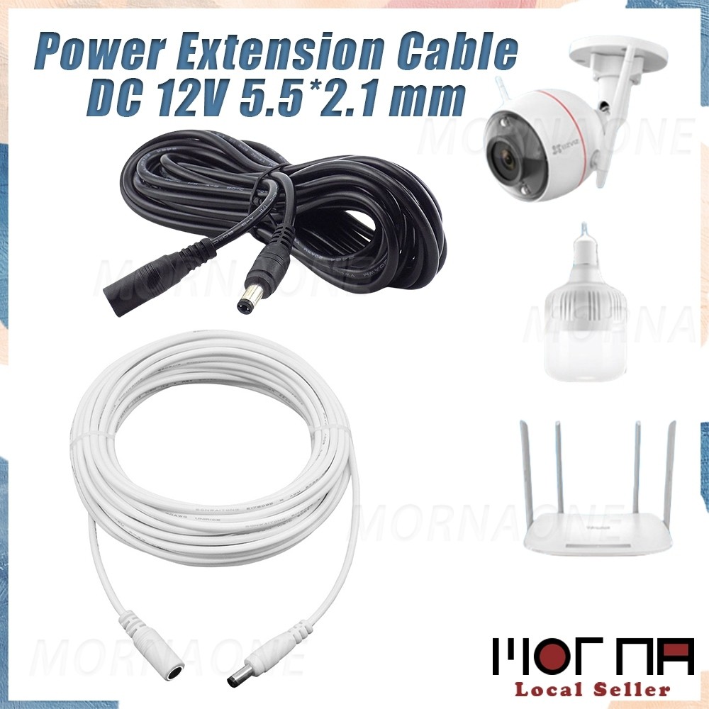 3M-15M Male To Female Plug Cable Extension 12V DC Power Supply Cable Extension Cord | Shopee ...