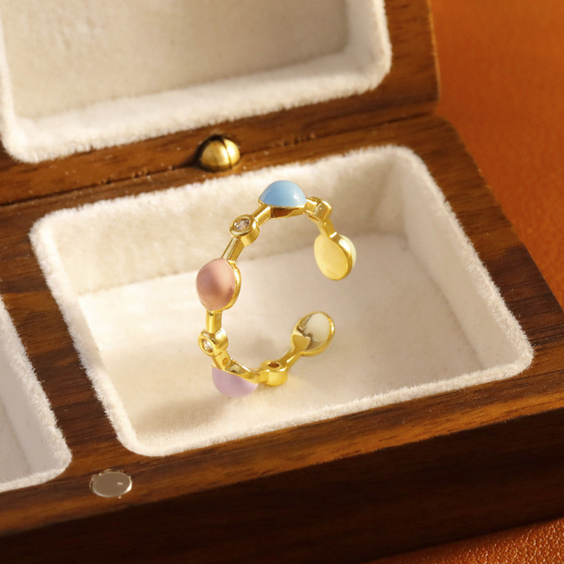 Colorful ring finger ring dopamine new female opening suitable for ...