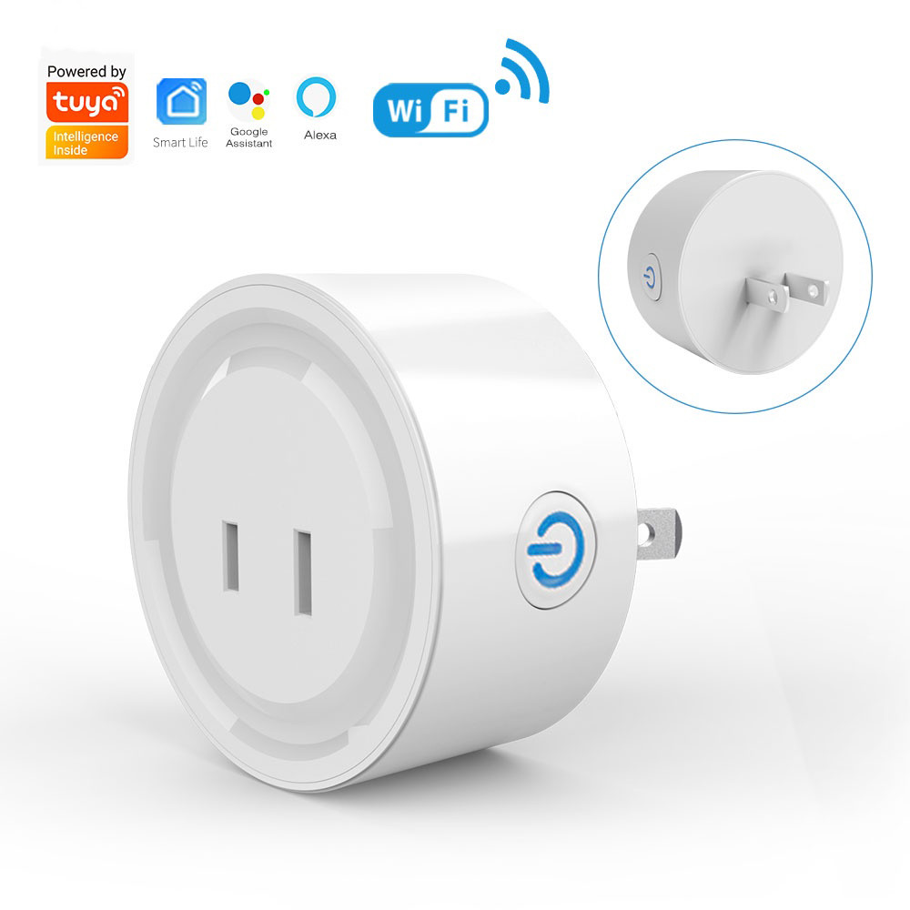 Tuya WiFi socket Smart socket US Plug 2-pin flat plug US plug switch support Smart Life APP ...