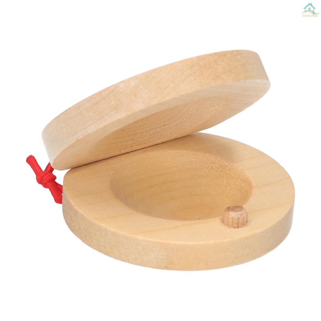 Pair of Castanets Wooden Castanet Finger Clappers Musical Instrument ...