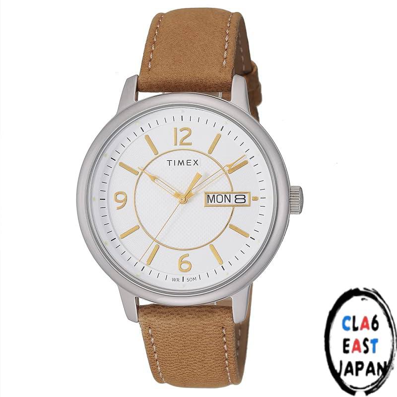 TIMEX Chicago Day Date Men's Watch - White Dial, Brass Case, Mineral ...