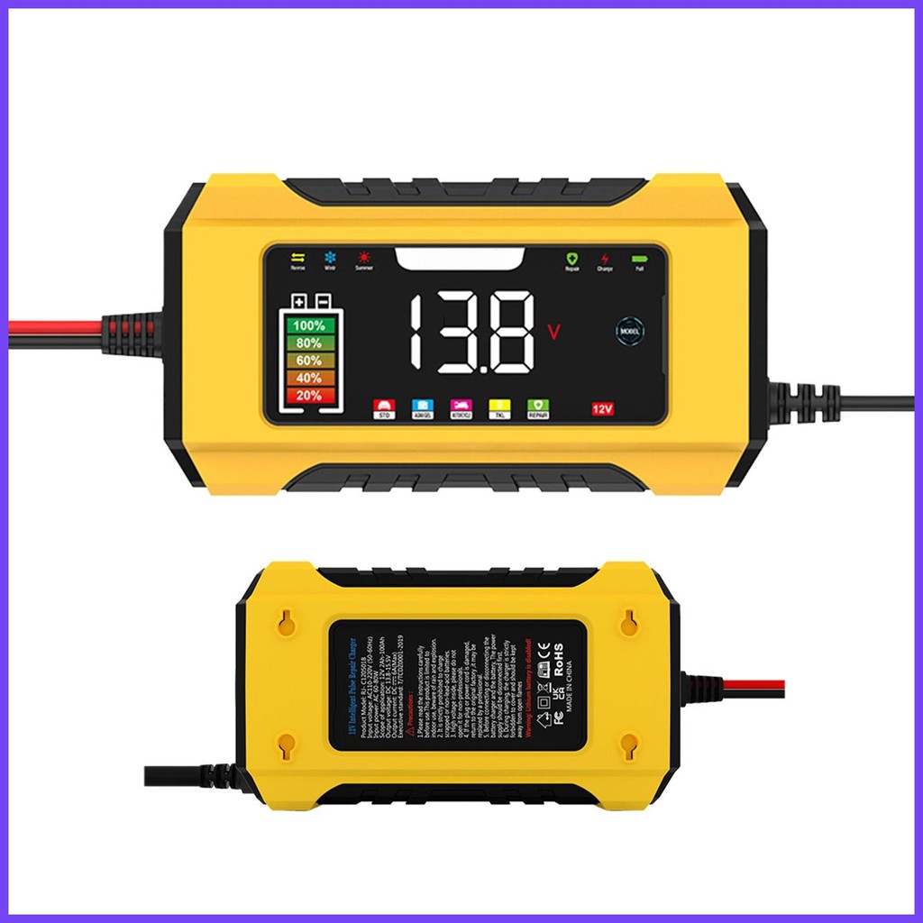 Vehicle Battery Charger 12V Battery Trickle Charger Color Screen Boat ...