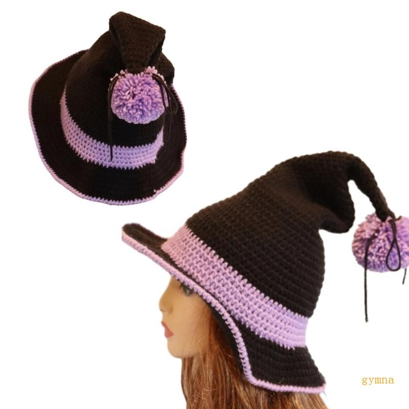 gy Adult Witch Hat for Halloween Masquerade Cosplay Crochet Hat ...