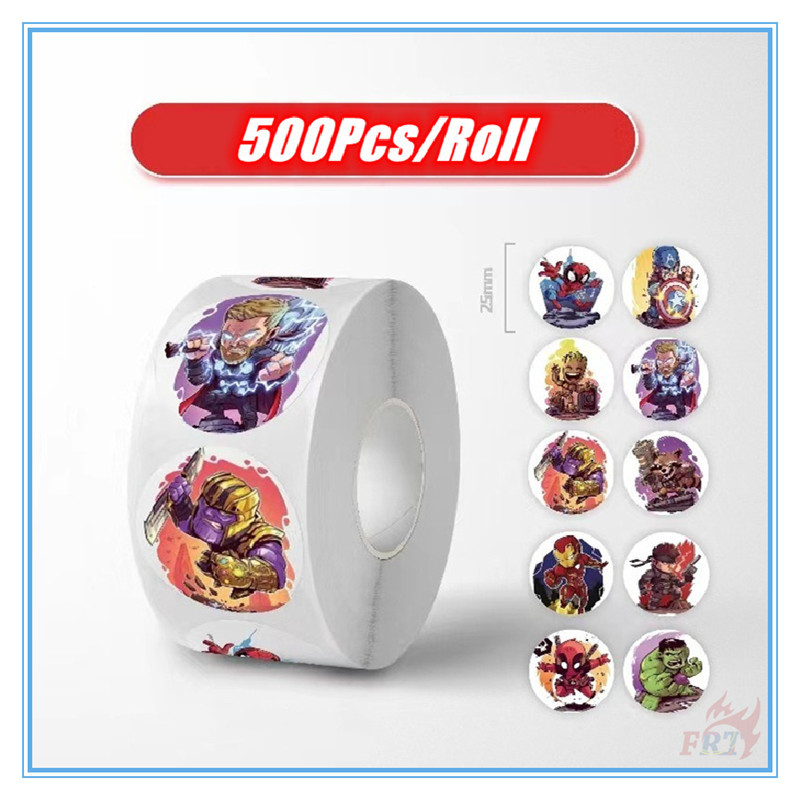 500Pcs/Roll The Avengers Superhero Series 01 . Kids Rewards Stickers ...