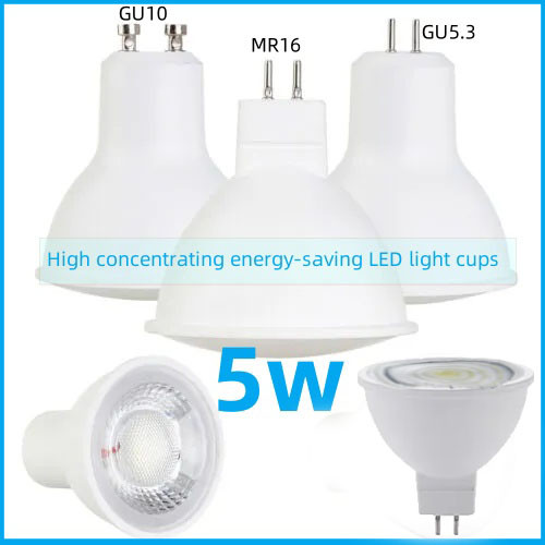 LED Bulb MR16 GU10 GU5.3 5W 220V Spotlight 38 Degree Lighting White/Warm Spot Light COB Chip ...