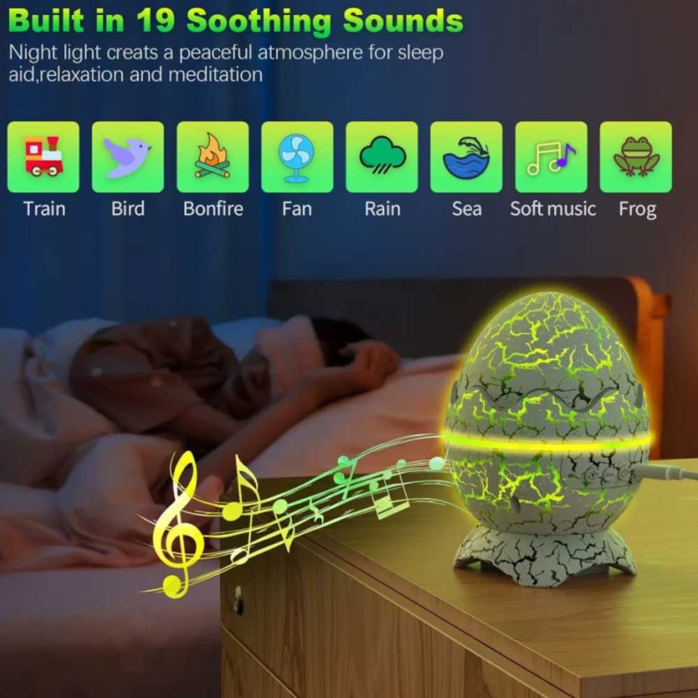Dinosaur Egg Galaxy Star Projector with Bluetooth Speaker Rotation ...