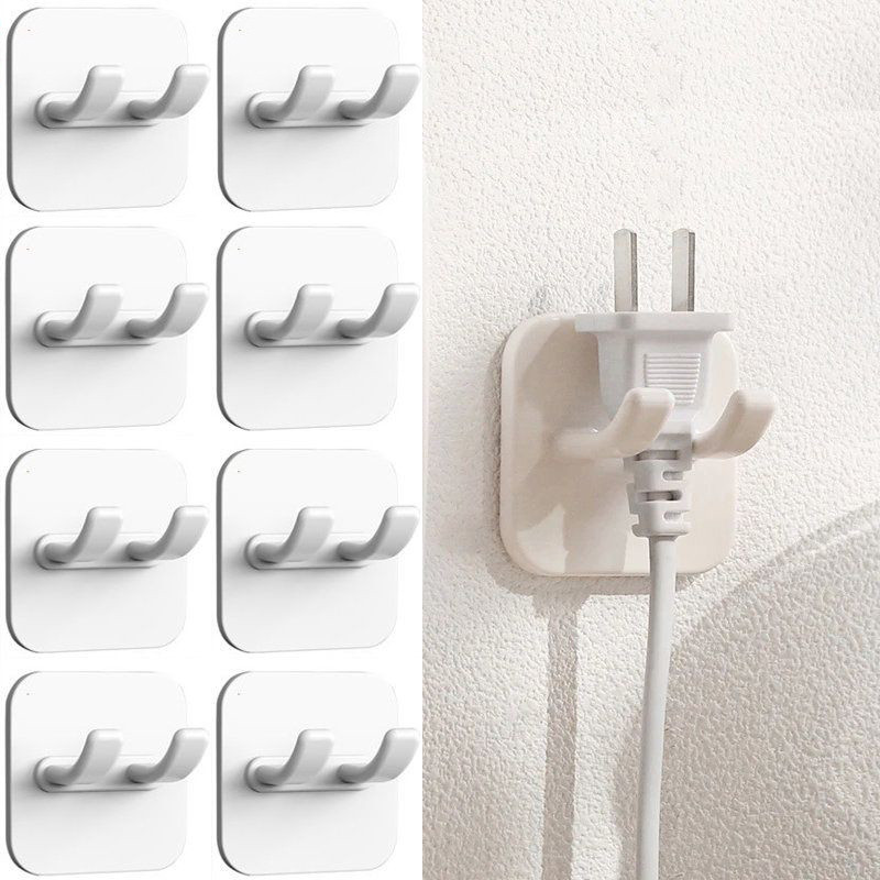 Punch-free Power Cord Storage Rack Wall Storage Hooks Kitchen Plug Hook ...