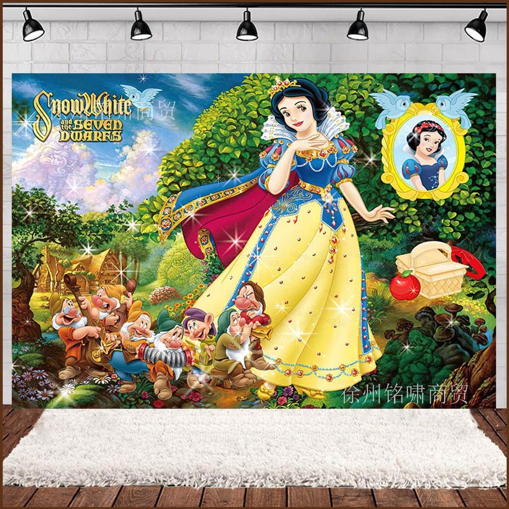 Kira Snow White princess Birthday theme backdrop banner tapestry party ...