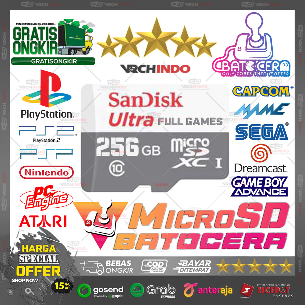 Batocera Retrobat Micro SD Card Game Emulator/ - Games Console All in ...