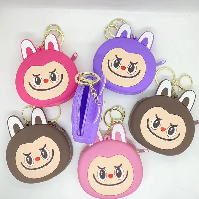 Labubu Cartoon Jelly Colour Cute Coin Purse Silicone Coin Purse Gift ...