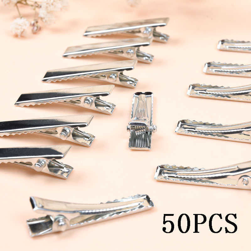 50PCS Simple Duckbill Alligator Hair Clip Set DIY Girl Single Prong ...
