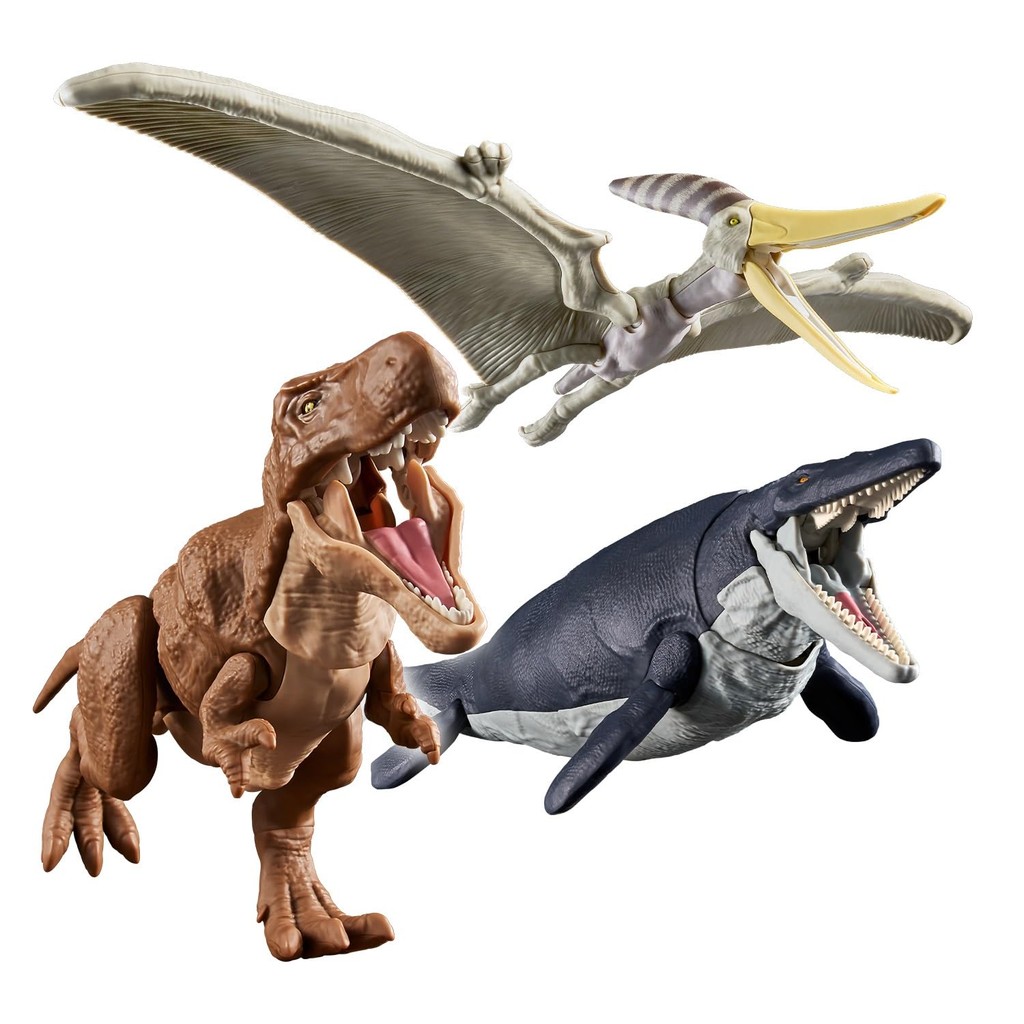 BANDAI SPIRITS Planosaurus Land, Sea, and Air Dinosaur Set Color-coded ...