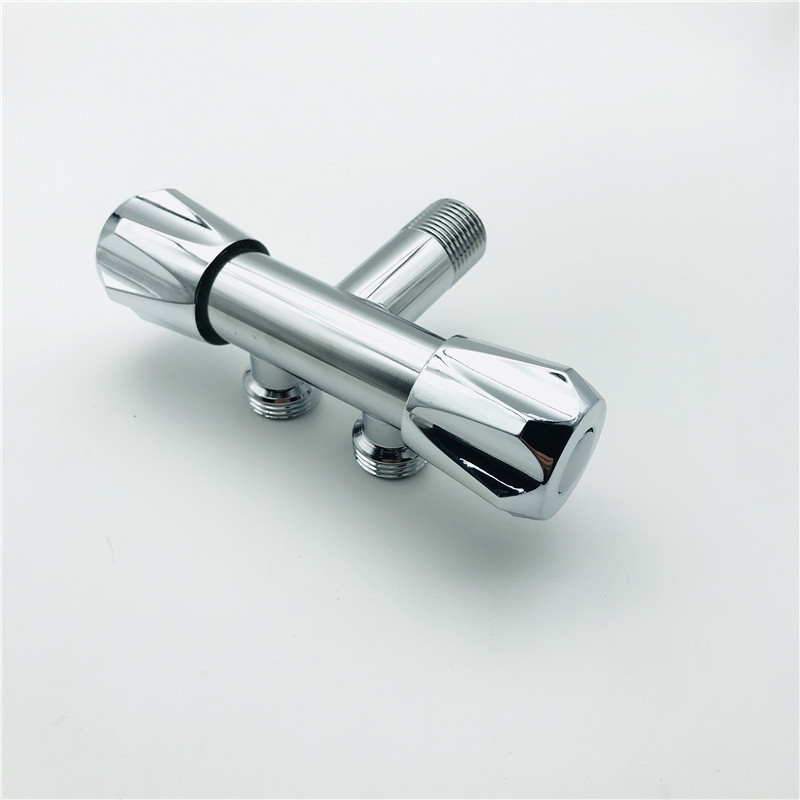 Stainless Steel Double Water Outlet Tee Angle Valve One-Switch Two-Way ...