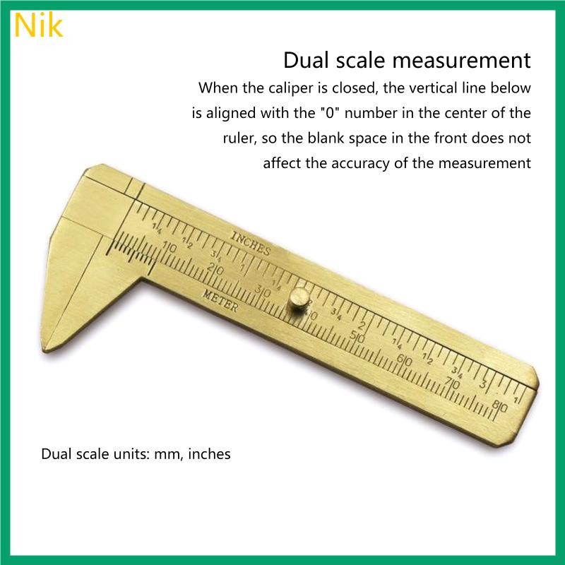 Niki Handy Sliding Gauge Brass Vernier Caliper Ruler Measuring Tool ...