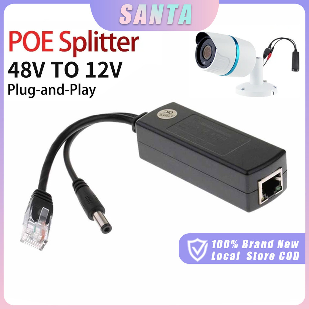 Universal 48V to 12V 2A Active PoE Splitter Power Over Ethernet DC 10 ...