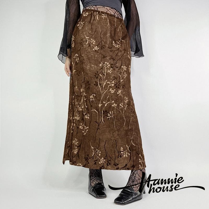HANNIE House- Women´s Floral Print Ankle Length High Waist Skirts ...