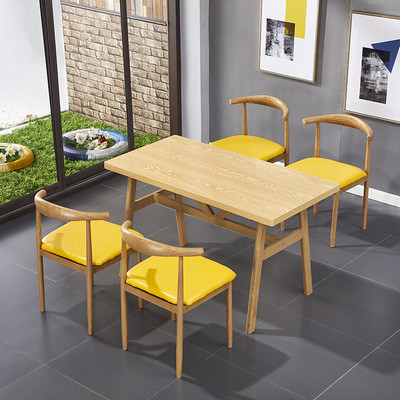 Iron Ox Horn Chair Canteen Restaurant Table Commercial Restaurant Snack ...