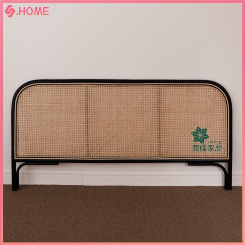 insRattan Headboard Black Rattan Bed Backboard B & B Nordic Simple ...