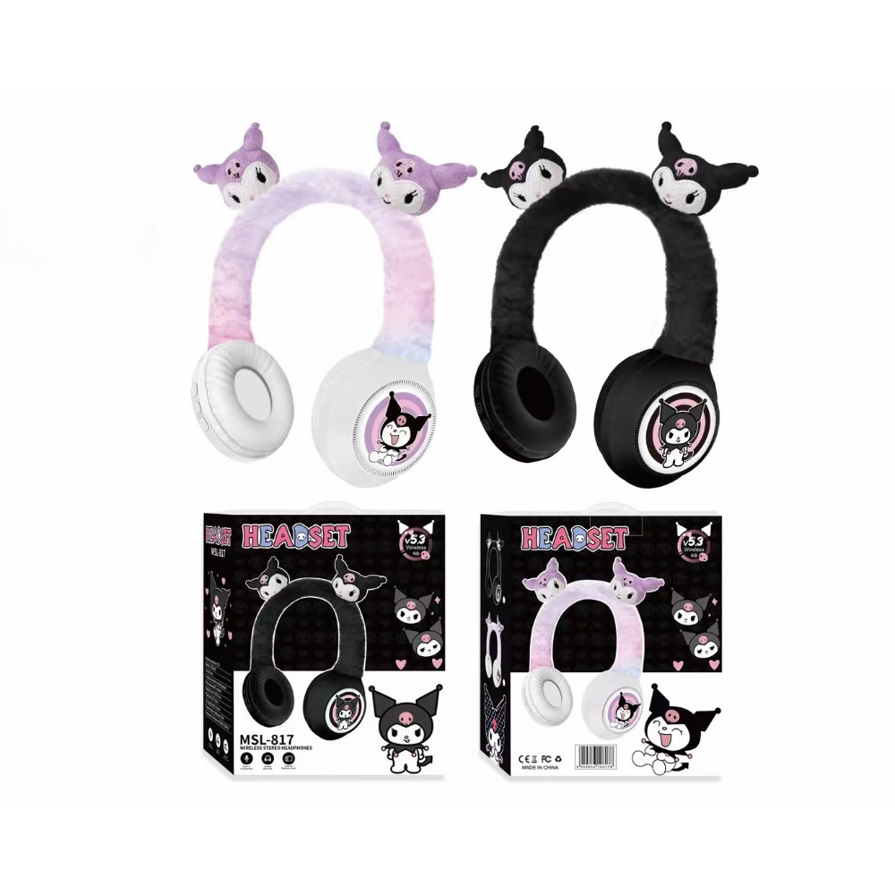 Creative Cartoon Kuromi Plush Head-mounted Bluetooth Headset Gift Wireless Children NYQ2 ...