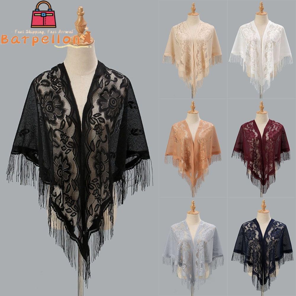 BARPELLON Evening Prom Cape Women Cloak Tulle Shawl Wrap With Tassel ...