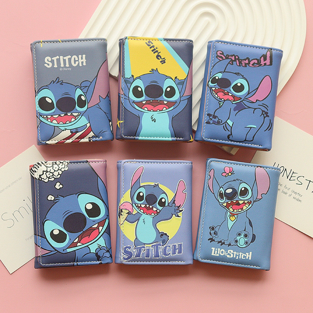 Stitch Boys and Girls Three-Fold Wallet Student Wallet Cartoon Folding ...
