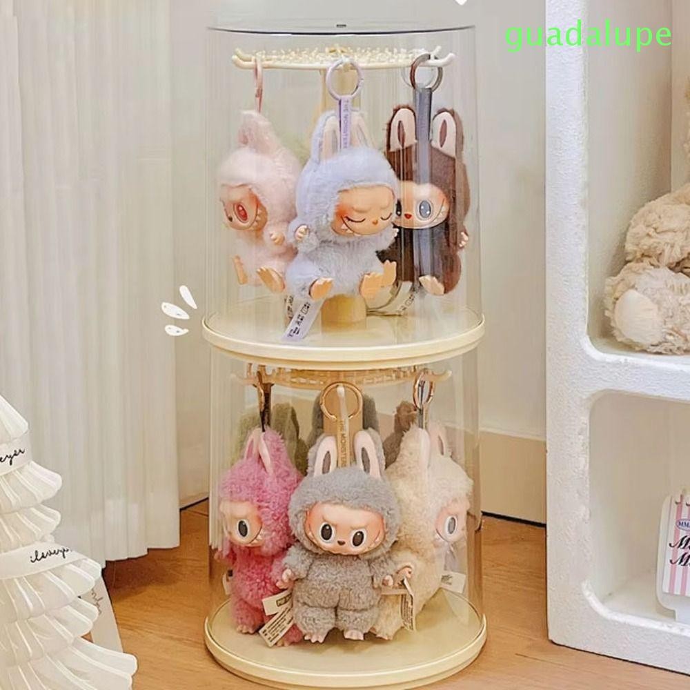 GUADALUPE1 Labubu Pendant Display Box, Transparent Hand-made Rotating ...