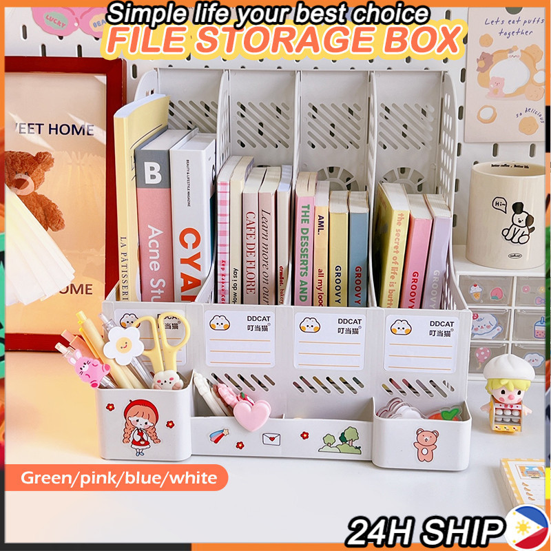 4 Column File Data Storage Rack Table Desk Organizer Rack Office ...