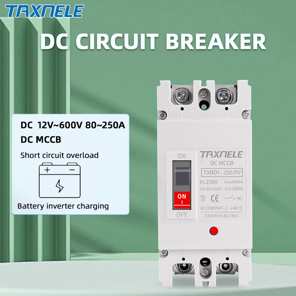 TAXNELE Solar Molded Case DC Circuit Breaker MCCB Overload Protection ...