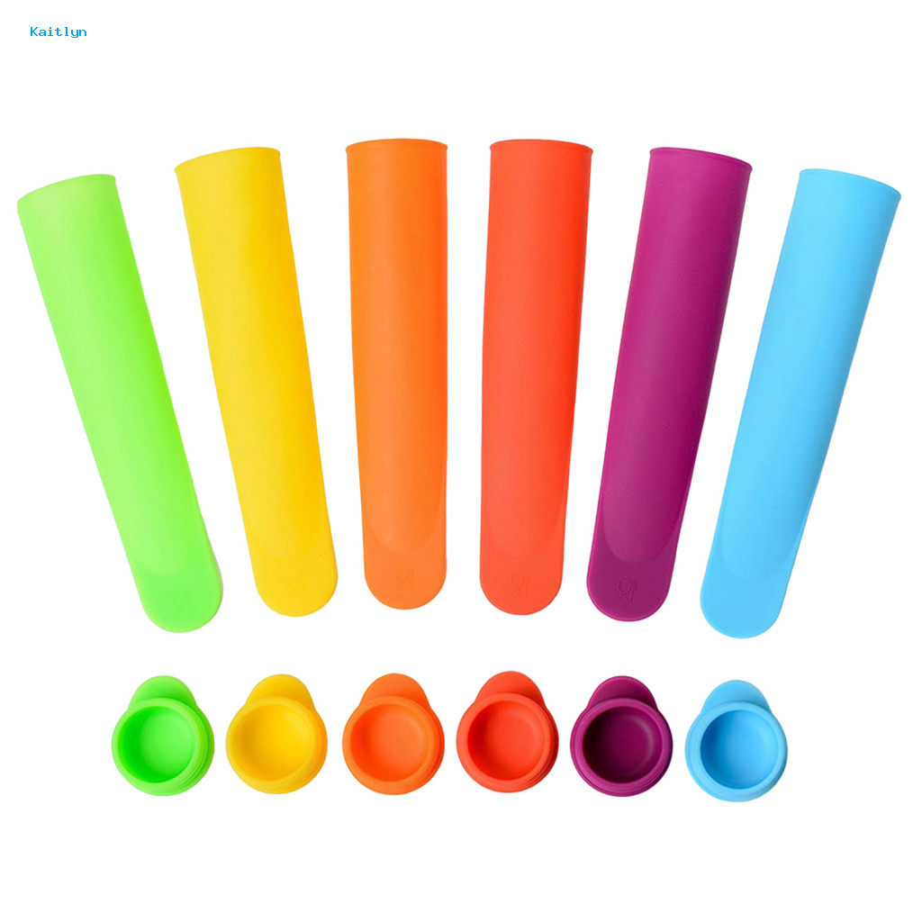Eco-friendly Popsicle Maker 6pcs Silicone Popsicle Mold Set Reusable ...