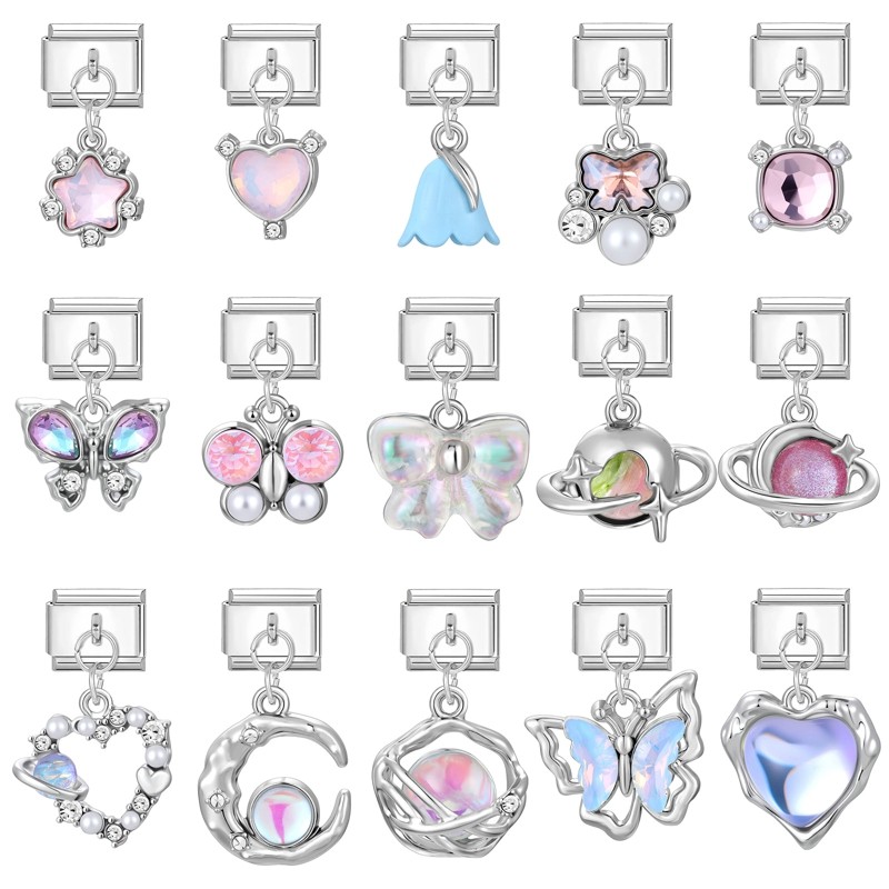 Bluebell Pendant Italian Charm Bracelet Fit 9mm Stainless Steel ...