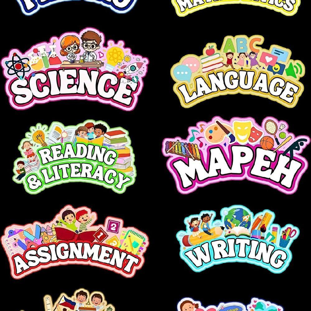 10 Subject Sticker Label - Trending Design Subject Label | Shopee ...