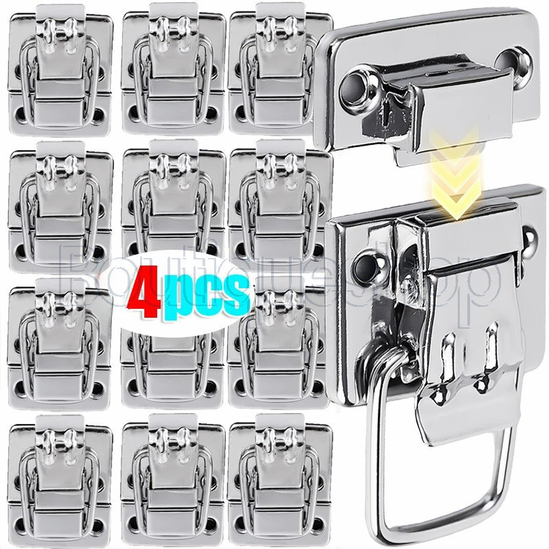 2/4pcs Stainless Steel Drawer Latches - Box Case Suitcase Tool Clasp ...