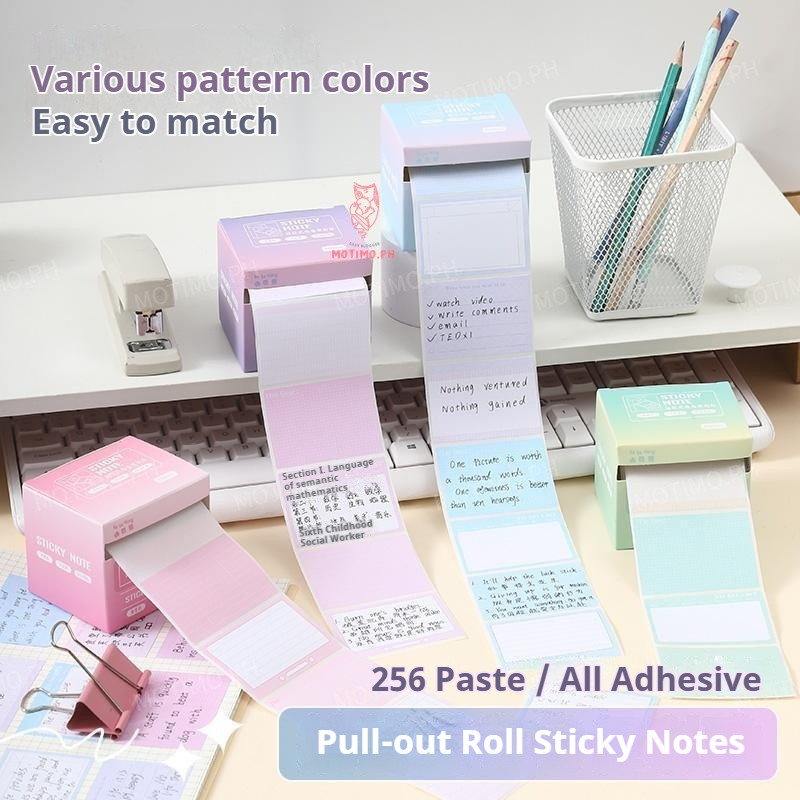 256sheets/Box Pull-Out Sticky Note Paper Multi-functional Gradient ...