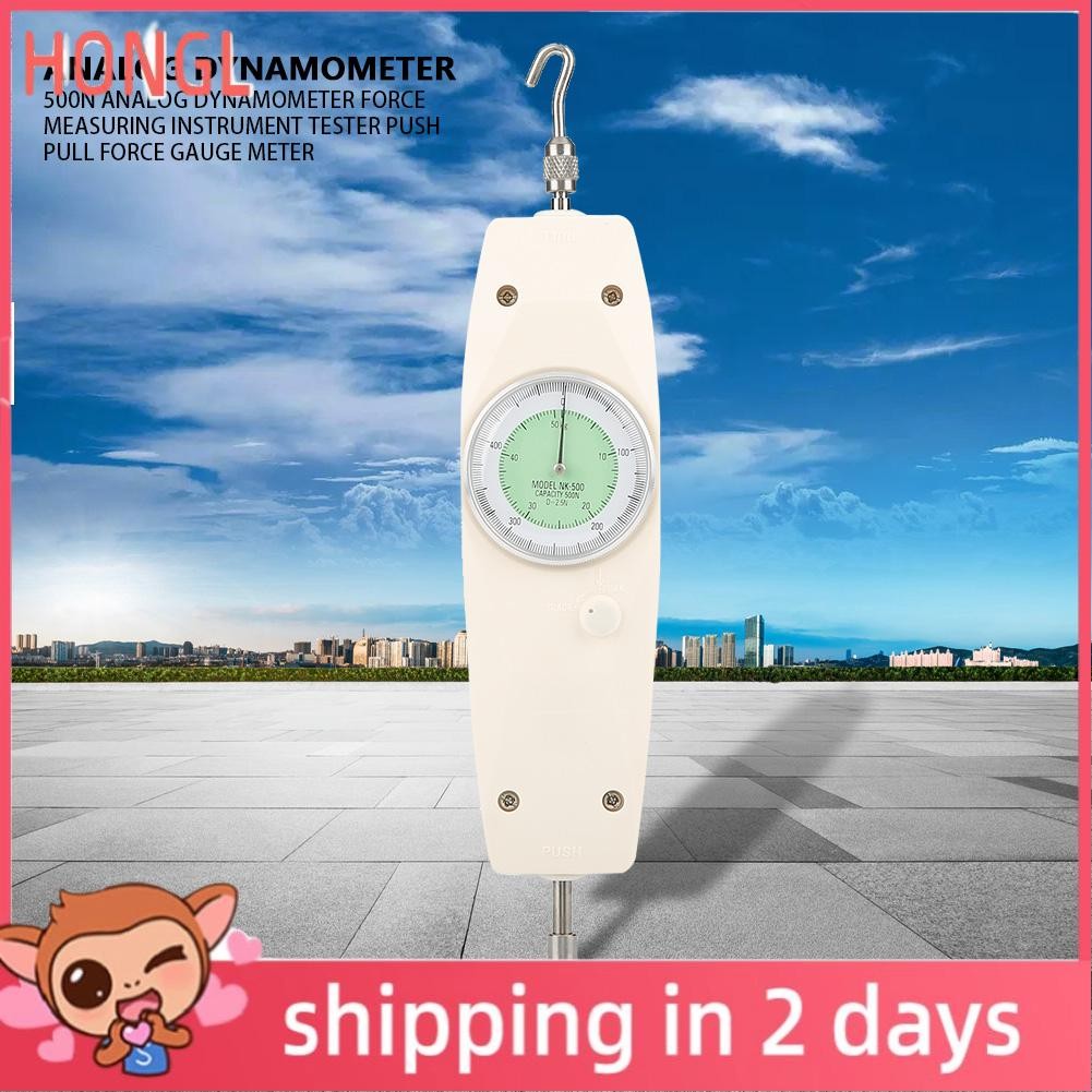 Honglai 500N Analog Dynamometer Force Measuring Tester Push Pull Gauge ...