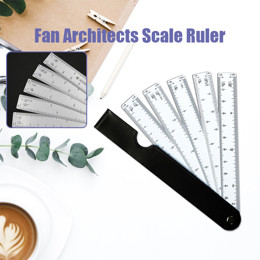 Fan Scale Folding Ruler Multi Ratio Measure Scale for Interior Design ...