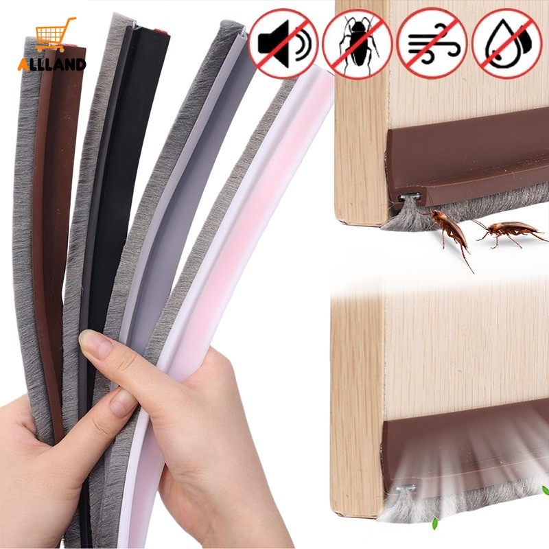 Door Seal Draft Stopper with Brush - Adjustable Gap Anti-Insect ...