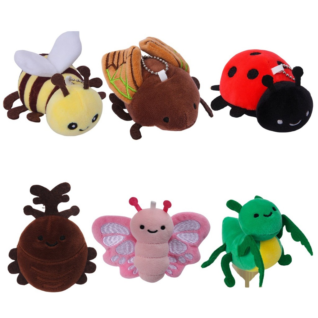 Insect Series Plush Toy Butterfly Ladybug Beetle Mantis Bee Keychain ...