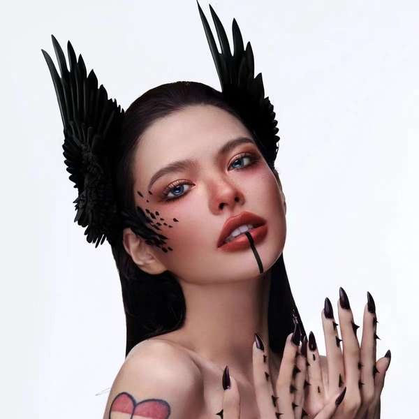 clamp for hair hair clamp Black Angel Wings, Halloween Feather Hair ...